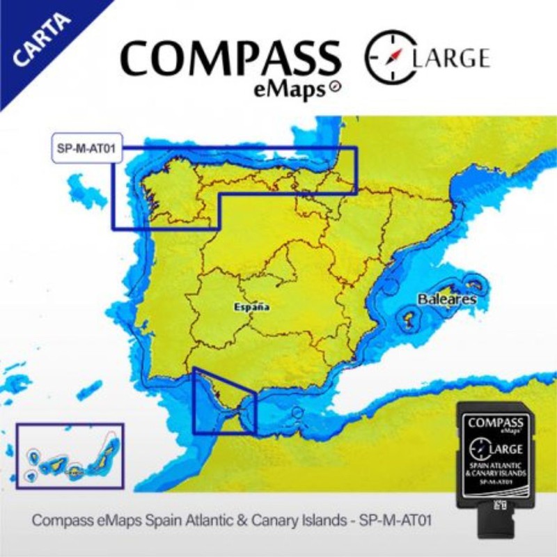 Cartografía (Carta Naútica) // Atlántico, MediterráneoSP-M-MD01 ...